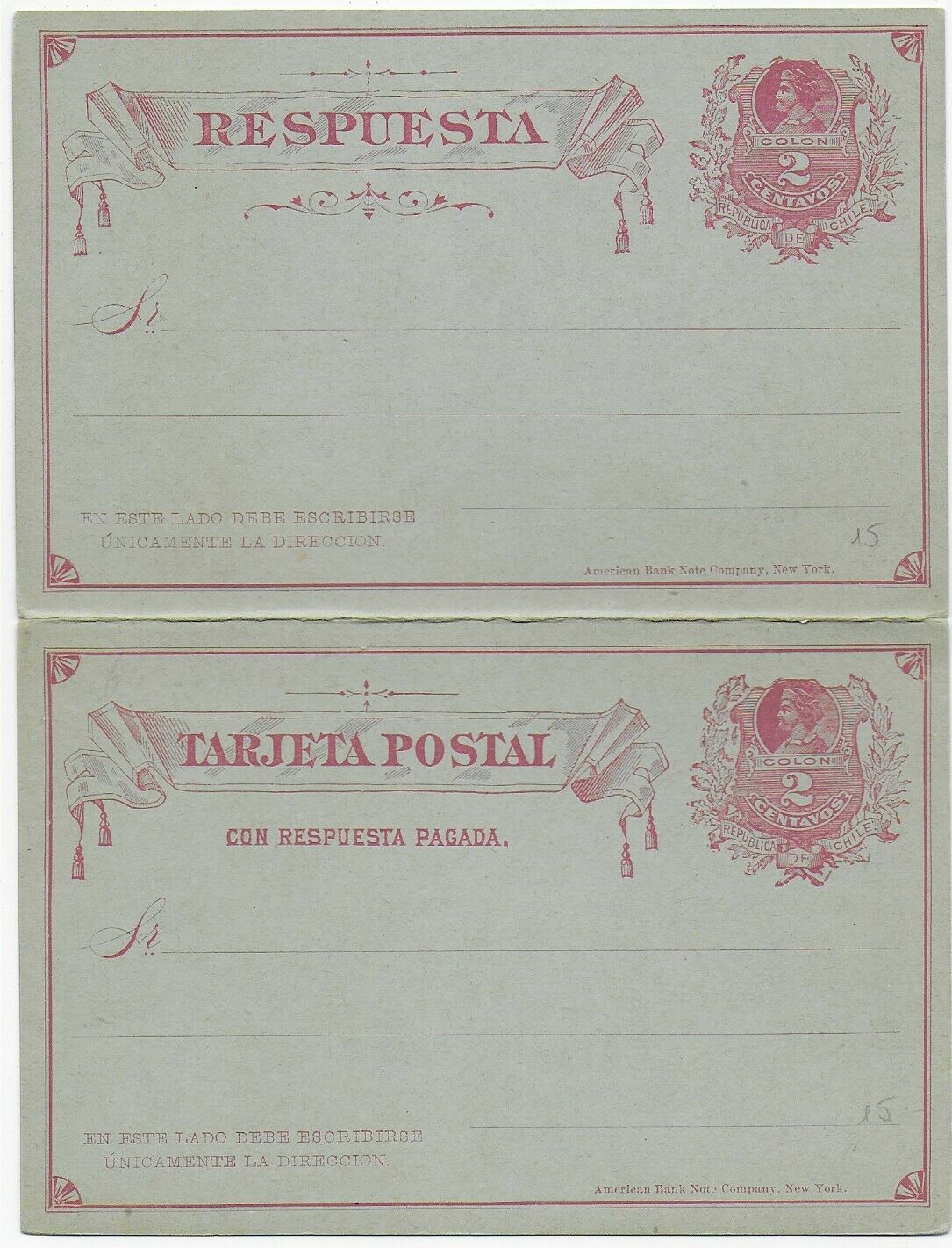 Chile: Double Postcard - Postal Stationery, Unused | eBay